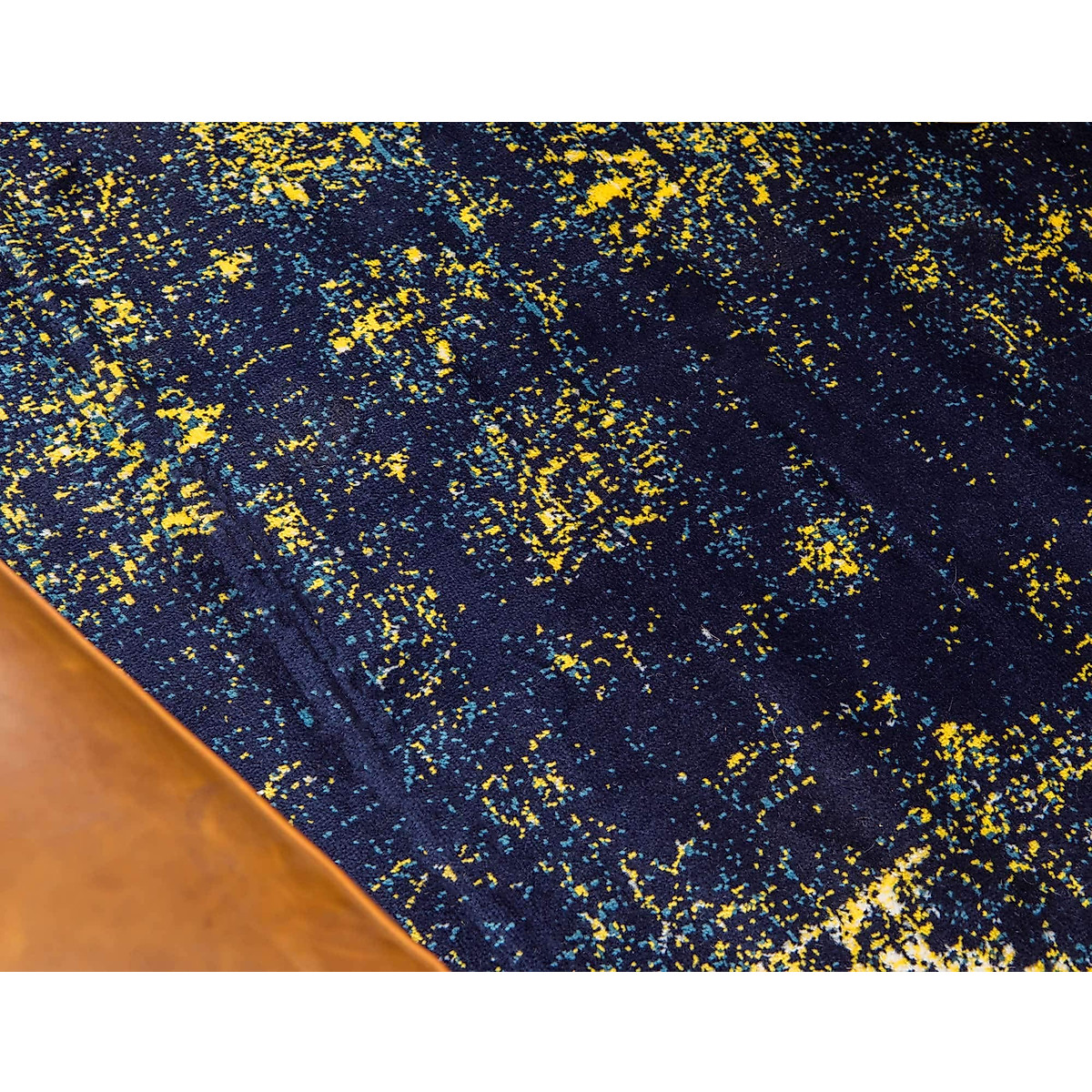 Unique Loom Sofia Collection Area Rug - Casino (5' 3" x 8' Rectangle, Navy Blue/ Yellow)