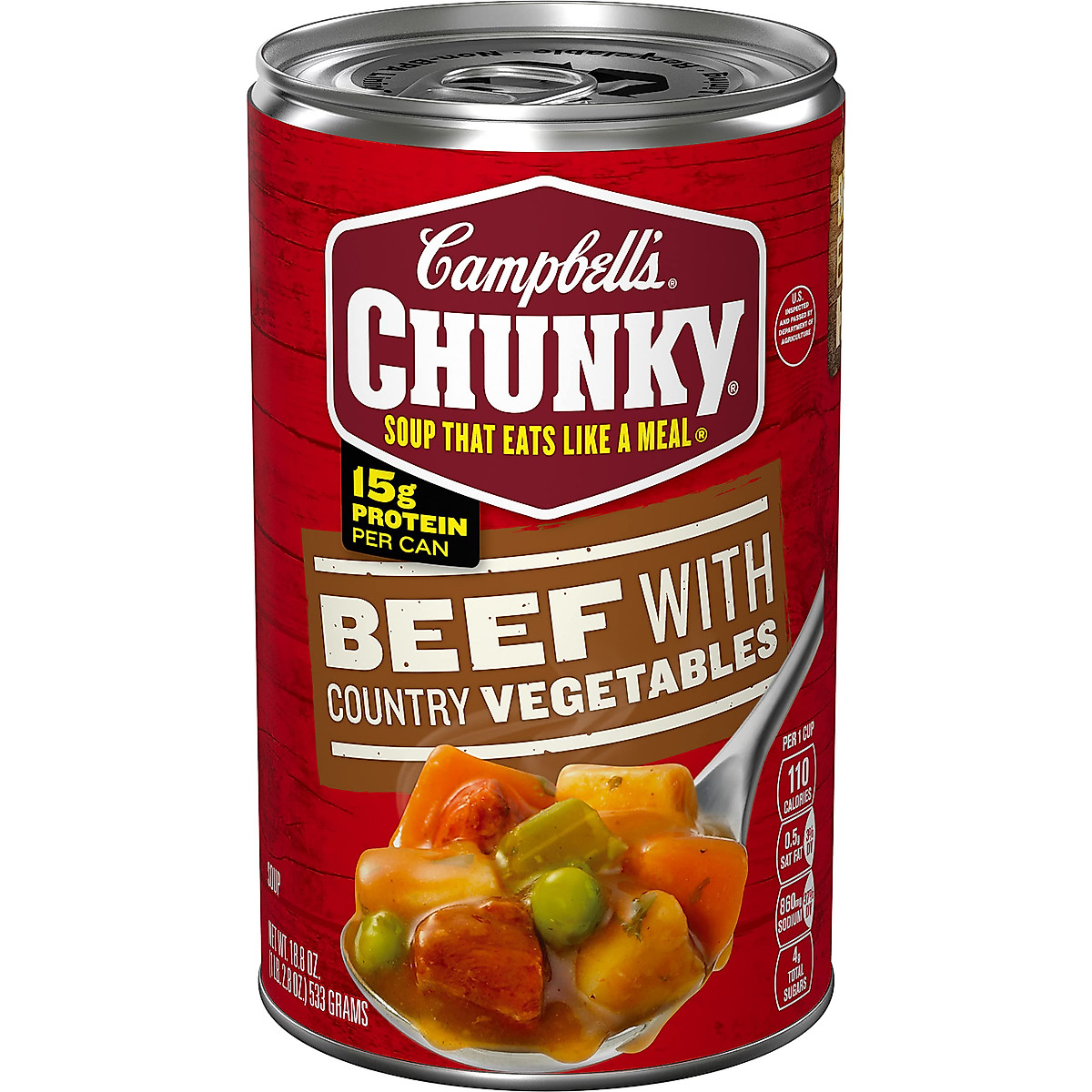 Campbell’s Chunky Soup, Beef Soup with Country Vegetables, 18.8 Oz Can