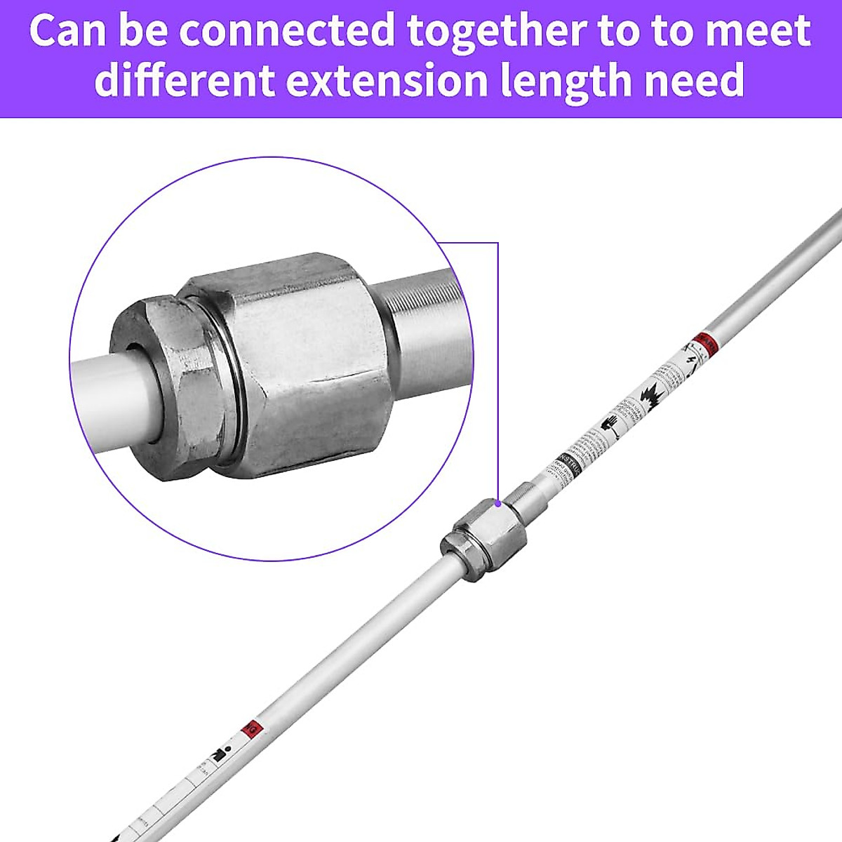 Spray freely 5-Piece Set of Extension Poles,Airless Spray Gun Tip Extensions,Airless Paint Sprayer Gun Tip Extension Pole,for Airless Paint Gun Wand (8in 12in 20in 30in 40in)