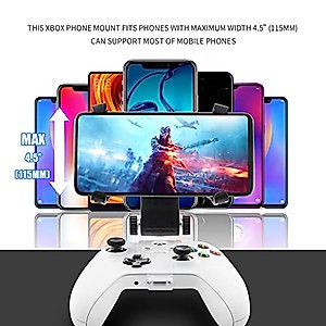ECHZOVE Xbox Series X Controller Phone Clip, Xbox One Controller Mobile Phone Mount Adjustable Phone Holder Clamp for Xbox Series S/X, Xbox One S/X, Xbox One Controllers