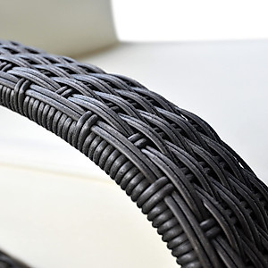 ATR ART TO REAL Outdoor Recliner, Set of 2 Wicker Reclining Chair with Coffee End Side Table, Aluminum Frame Patio Chaise Lounge Chairs with Thicken Cushions（Beige