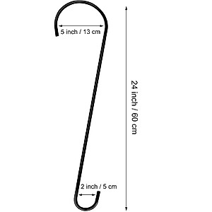 Dreecy 4 Pack 24 Inch Extra Large Tree Branch S Hook,Hooks Stakes Bird Feeder Hook for Tree, Metal Garden Tree Hooks for Hanging Bird Feeders, Baskets,Plants, Lanterns and Ornaments (Black)