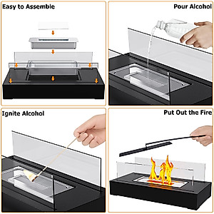 Tabletop Fire Pit Bowl Mini Table Top Fireplace Patio Home Decor Smores Maker Alcohol Stove Fireplace Indoor Outdoor Firepit for Women/Men