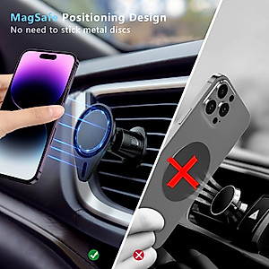 SUPERONE Mag Safe Car Mount Vent, Magnetic Car Holder for iPhone 15 14 13 12 Pro/Max/Plus/Mini, [Strong Magnet Strength] 360 Degrees Adjustable, Mag Safe Accessories