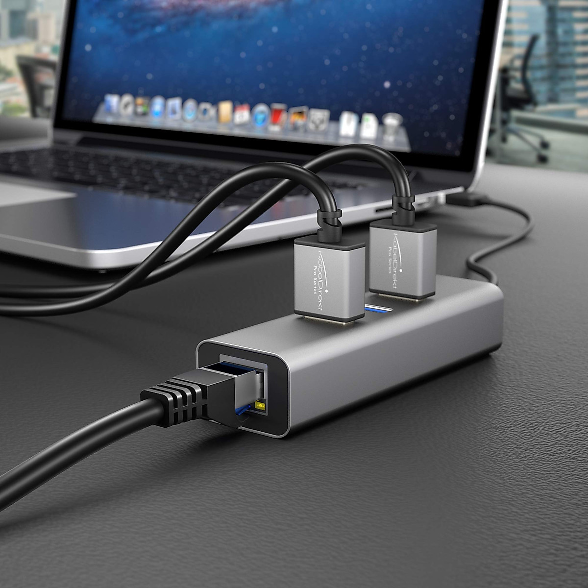 KabelDirekt Network Cable – Transmits Maximum Fiber-Optic Internet Speed – Network, Ethernet & LAN Cable – 100ft – Available in 1-100ft – for Gigabit Networks, Router/Modem, RJ45 (Black/Silver)