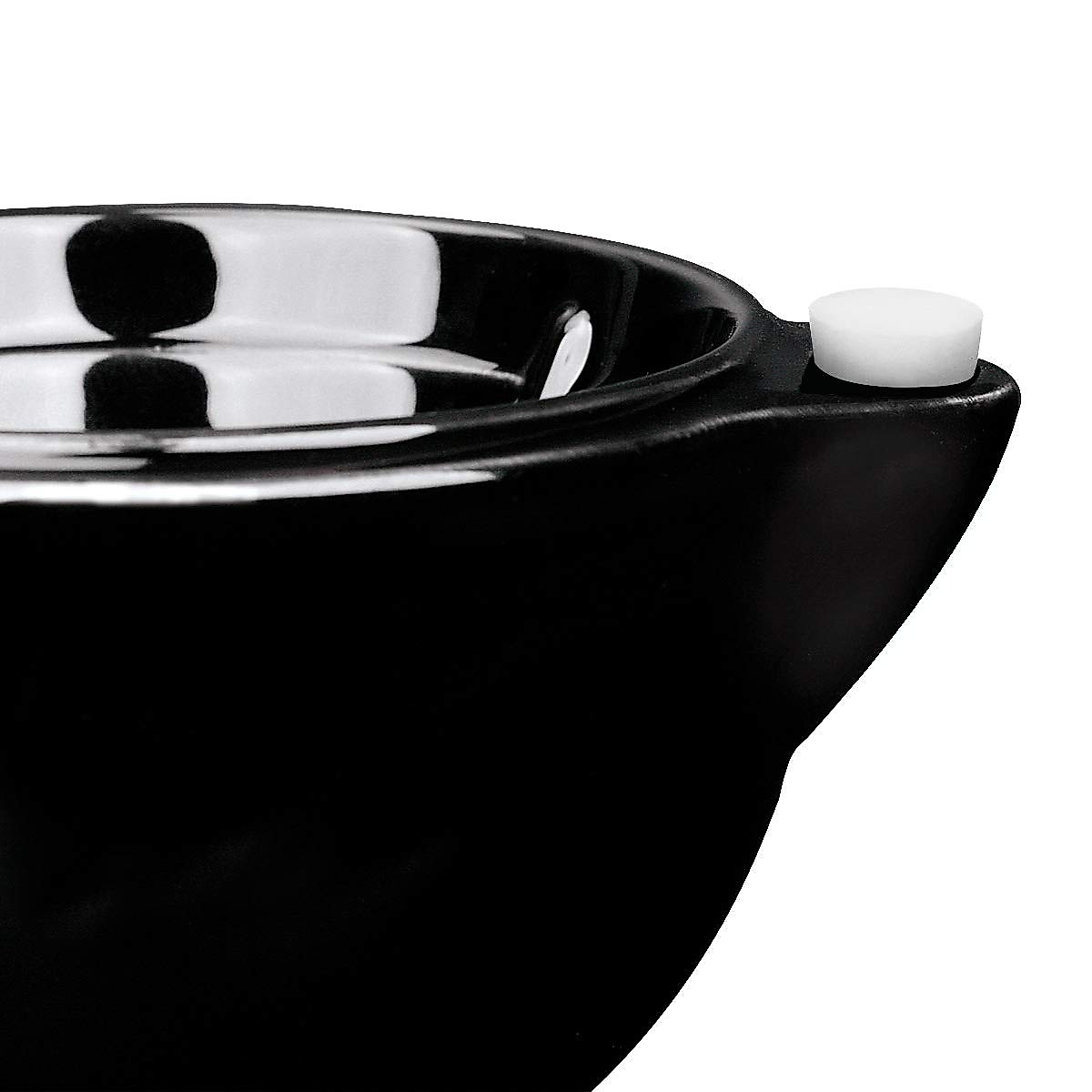 QSHAVE Shaving Scuttle Mug - Keep Lather Always Warm Large Deep Size Bowl Handmade Pottery Cup (Black)