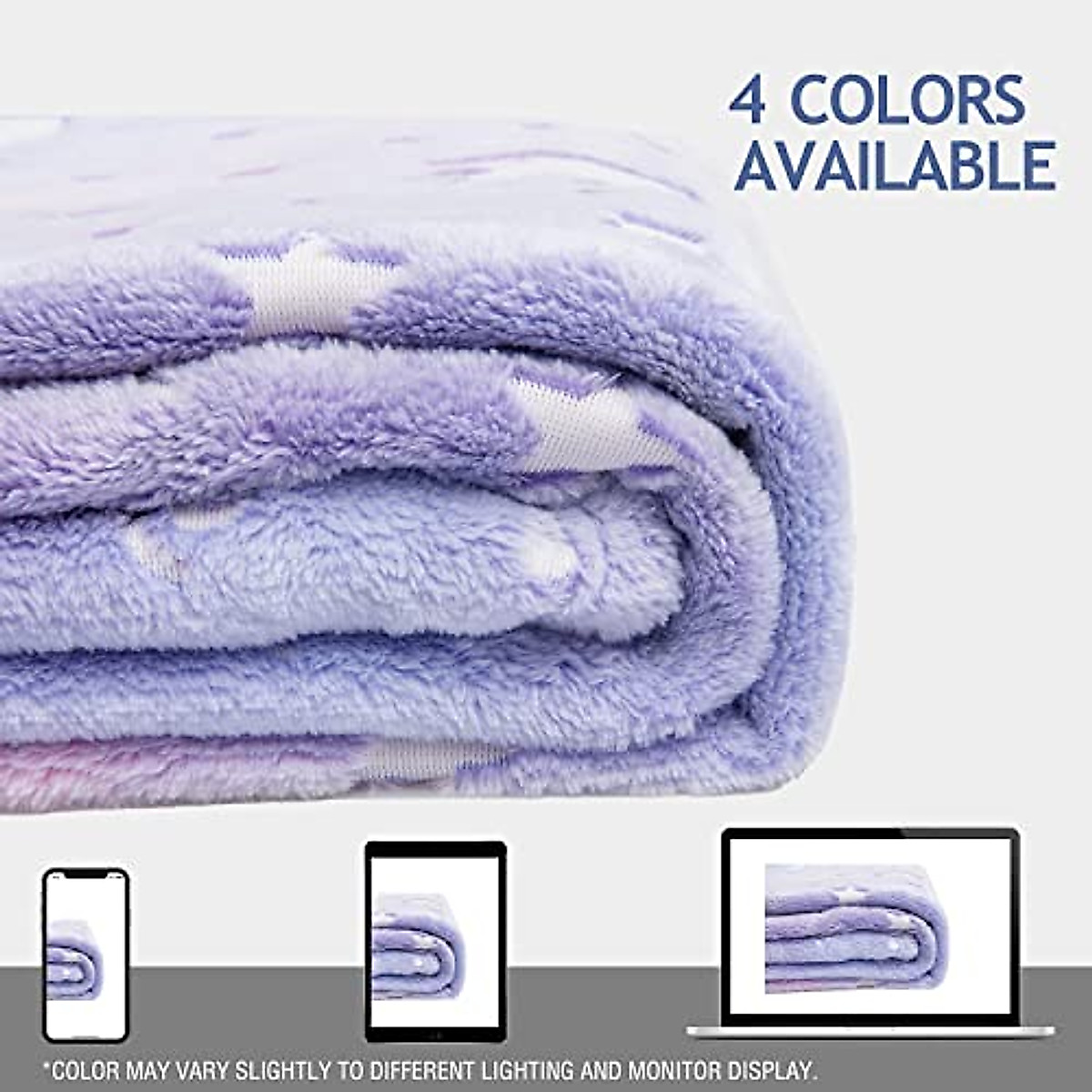 QH Unicorn Pattern2 Glow in The Dark Throw Blanket Luminous Unicorns Blanket-Fun, Cozy Fleece Throw Blanket Made for Great Gifts 60in x 50in