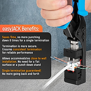 Everest Media Solutions Bundle – 2 Items: easyJACK - Speed Termination Tool + 50 Pack of RJ45 CAT6 UTP Keystone Jacks - White