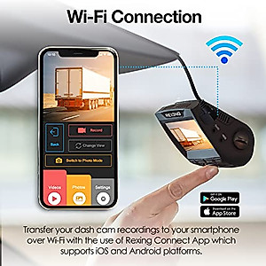 RexingUSA V1-4K Ultra HD Car Dash Cam with Wi-Fi 2.4” LCD Screen | 170° Wide Angle Dashboard Camera Recorder with G-Sensor | WDR | Loop Recording | Supercapacitor | Mobile App | 256GB Supported