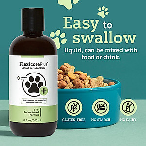 Flexicose Pet Plus - Liquid Joint Care - 8 fl oz (3 Bottles ) - Dog Glucosamine & Chondroitin Liquid Supplement - Joint and Hip Vitamins for Dog Joint Pain Relief