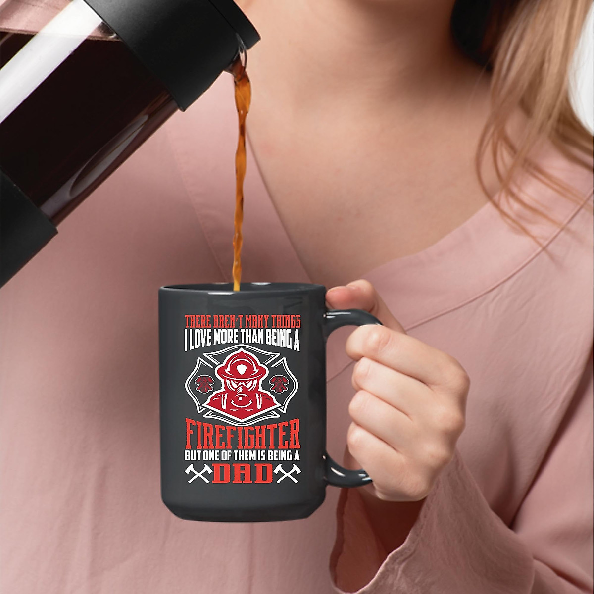 Gift Firefighter Dad Great for Proud Fathers 11oz 15oz Black Coffee Mug