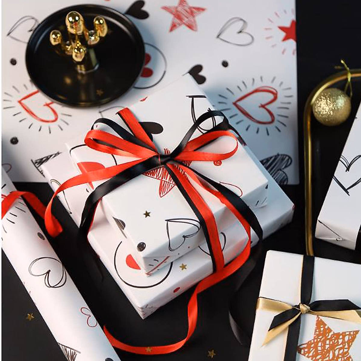 3/8 Inch Solid Satin Ribbon Red Double Face Satin Ribbon for Crafts, Gift Wrapping，Party Favor， Baby Shower，Invitation Embellishments，DIY Hair Accessories (50 Yards)