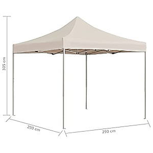Professional Folding Party Tent Aluminum,Fruit Stand Gazebo,Deck Gazebo,Camping Gazebo,Hardtop Gazebo,Featuring a Folding Design,for Barbeque, Patio, Deck,Garden Party,Markets,9.8'x9.8' Cream