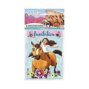 Unique Spirit Riding Free Horse Birthday Party Supplies Bundle includes 24 Party Invitations with Envelopes