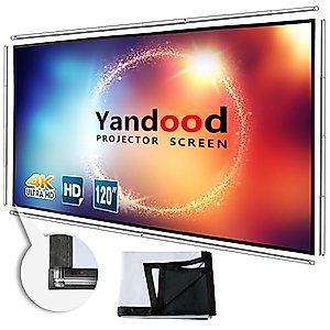 Portable Projector Screen 120 inch with Combined Pole Frame Black Backing Silver Foldable Projection Screen
