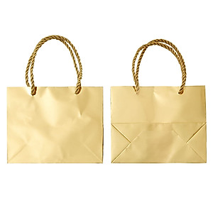 Sparkle and Bash 24 Pack Mini Metallic Rose Gold Gift Bags with Rope Handles, Reusable Paper Gift Bags (6 x 5 x 2.5 In)