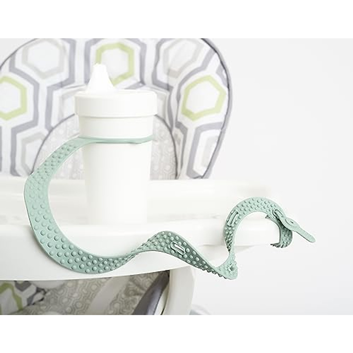 BooginHead SippiGrip Food-Grade Silicone Baby Bottle Holder & Sippy Cup Strap, Sage Green