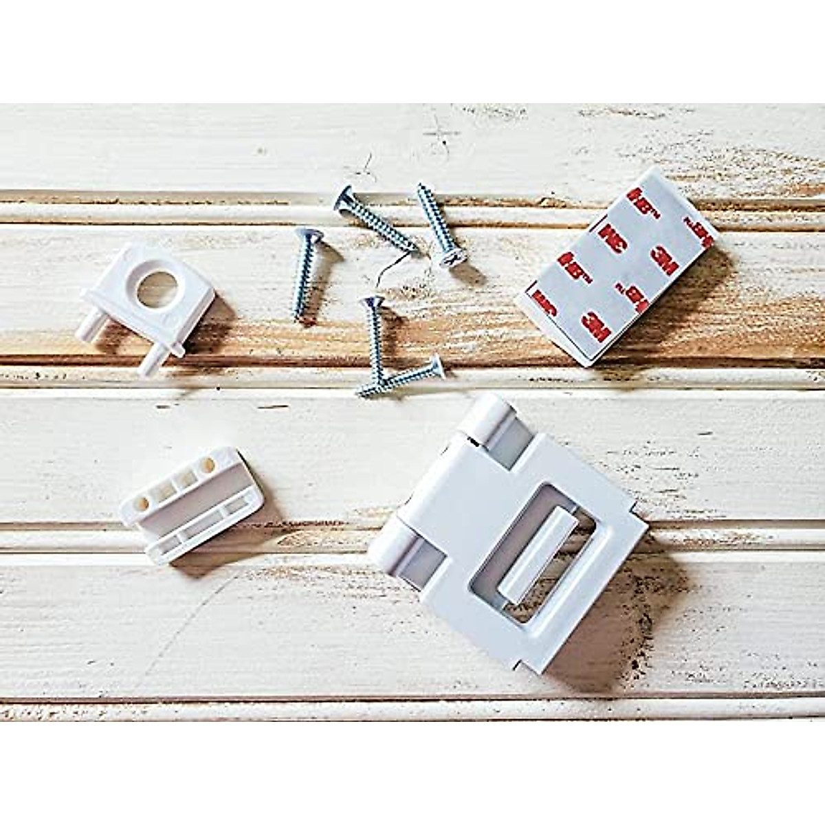 The Door Guardian - Door Lock for Out-Swinging Doors, Home Security Latch Device, Childproof, Easy to Install (White)