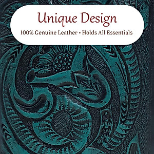 Mauzari Leather Passport Holder for Men and Women — Travel Wallet with Floral and Paisley Designs