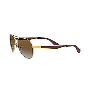 Ray-Ban RB3549 Aviator Sunglasses, Gold/Polarized Light Grey Gradient Brown, 61 mm