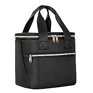 Fasrom Breastmilk Cooler Bag with Ice Pack Fits 6 Tall Baby Bottle Up to 9 Ounce for Milk Storage, Large Insulated Bottle Bag with Pockets for Nursing Moms Daycare or Travel, Black (Patent Design)