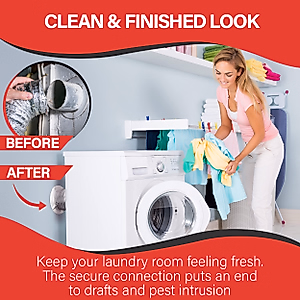 Dryer Dock The Original Dryer Vent Quick Release - Two-Piece Dryer Hose Quick-Connect, Twist & Lock Tight, Fits 4 Inch Tubes,White