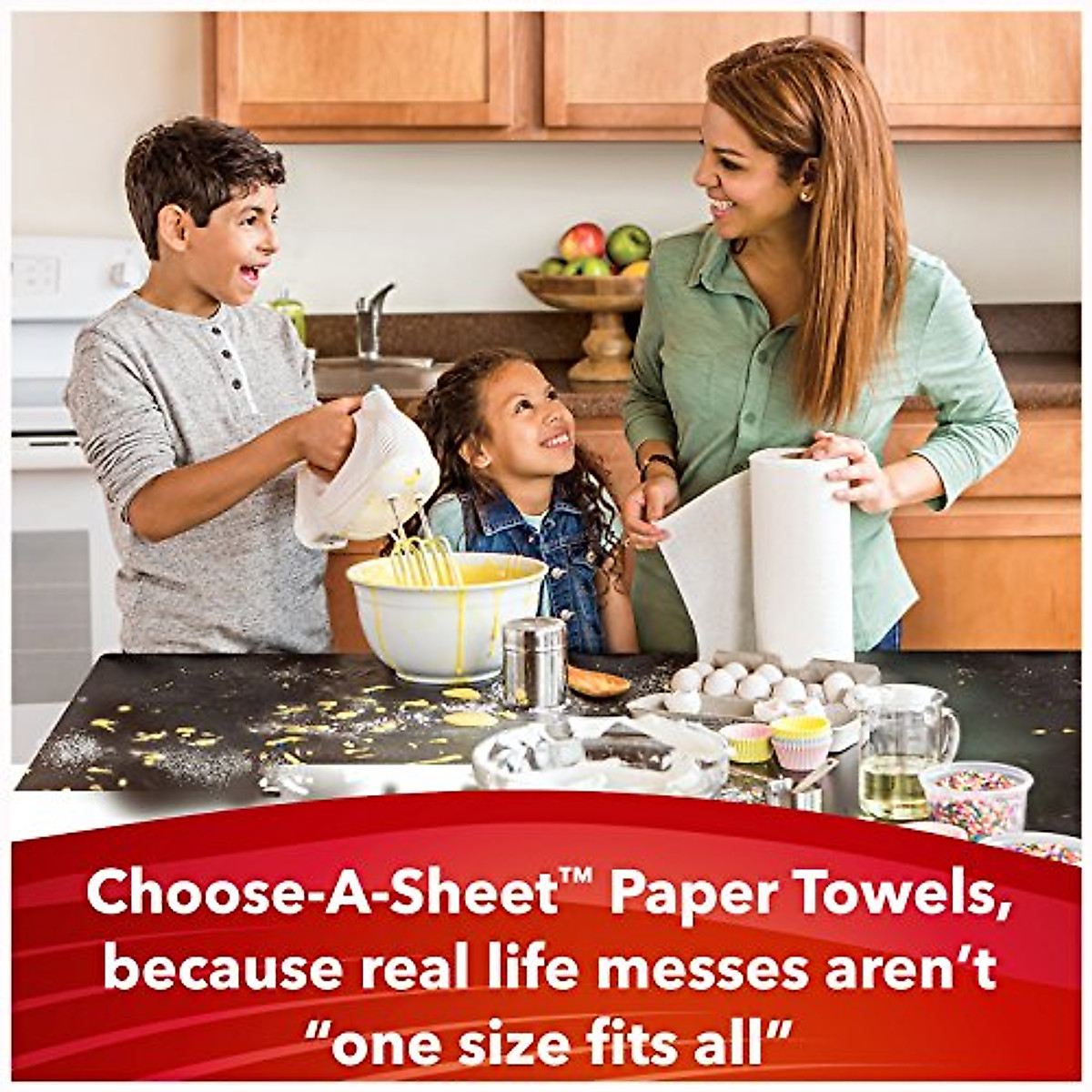 Scott Choose-A-Sheet Regular Roll Paper Towels, 6 Count (Pack of 4) White, Quick Absorbing Ridges for Easy Cleanup