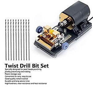 10Pcs Twist Drill Bit, Small Straight Shank Pearl Drilling Machine Tools Hardware 0.75mm for Pearl Beads Punching, Jewelry Processing