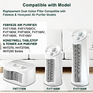 Bedavol 4 Pack Febreze Air Purifier Filter Replacement for FRF102B - Compatible with Honeywell U Filter HRF201B - Fits Honeywell Tabletop & Tower HHT270, HHT290 Series