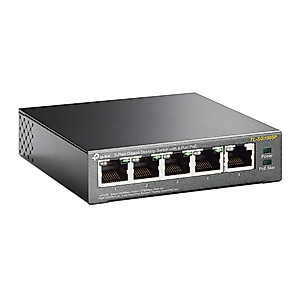 TP-Link 5 Port Gigabit PoE Switch | 4 Port PoE 56W | 802.3af Compliant | Shielded Ports | Traffic Optimization | Plug and Play | Sturdy Metal (TL-SG1005P) (Renewed)