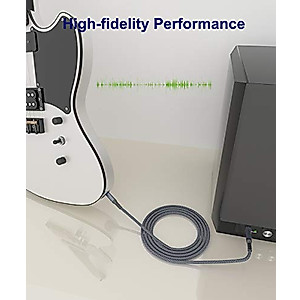 Elebase 1/4 Inch TRS Instrument Cable 10ft 2-Pack,Straight 6.35mm Male Jack Stereo Audio Interconnect Cord,6.35 mm Balanced Line for Electric Guitar,Bass,Keyboard,Mixer,Amplifier,Amp,Speaker,Equalizer