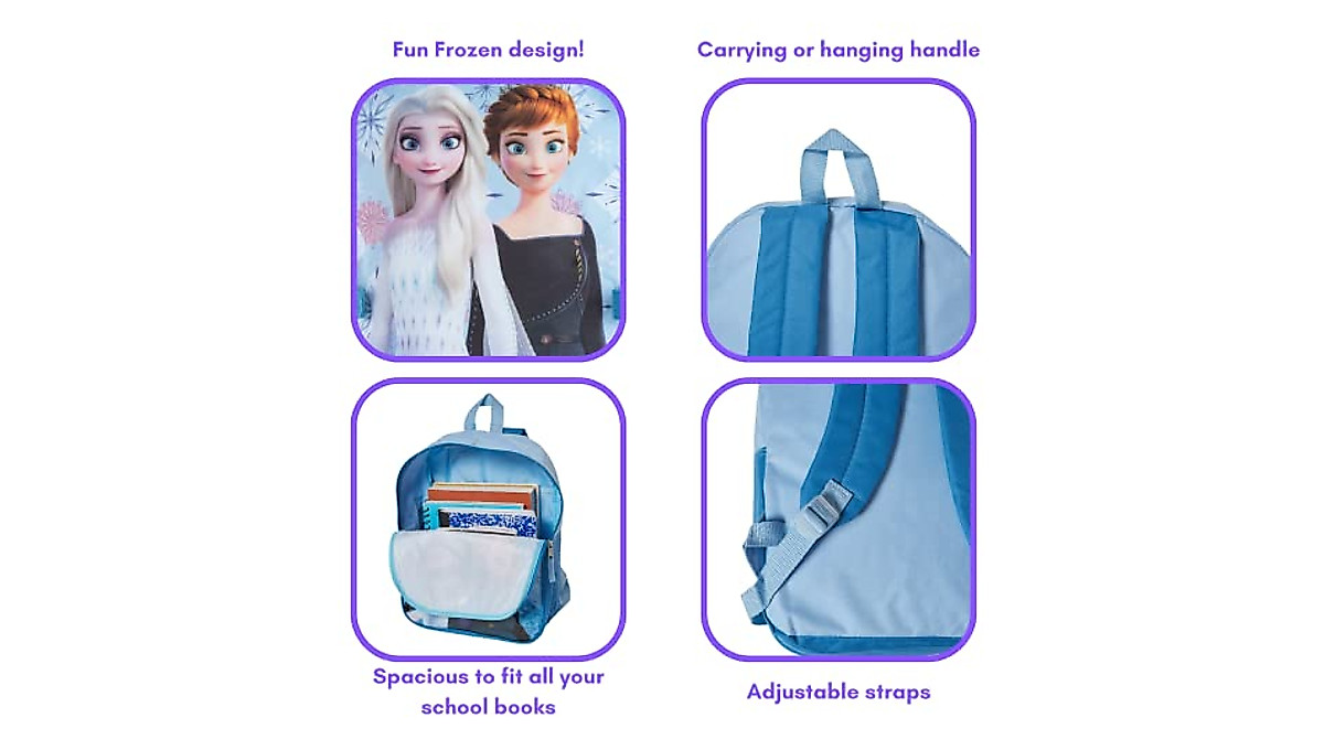 Frozen Back to School Bundle for Girls with Backpack & Supplies