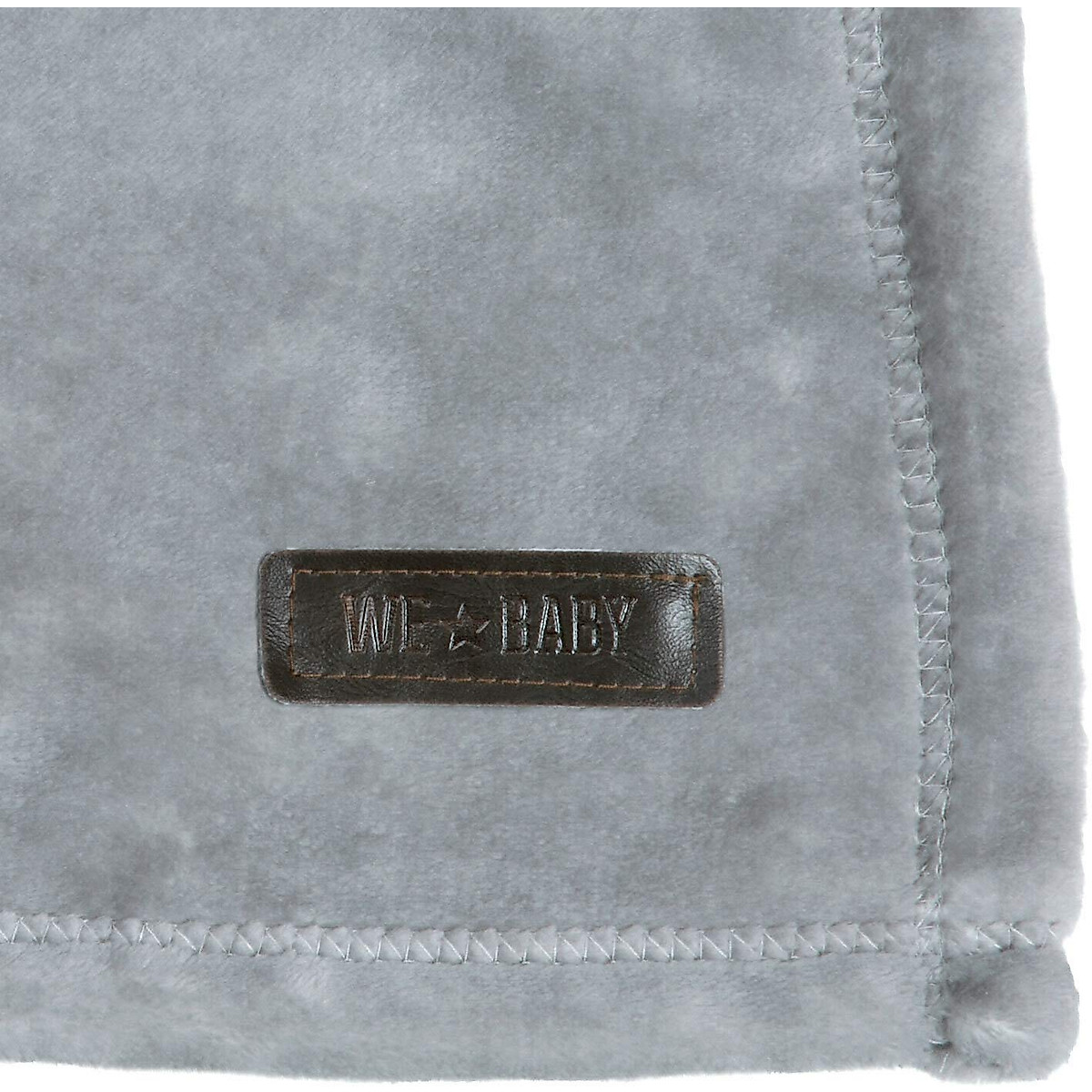 Pavilion Gift Company 30 x 40 Inch Striped White & Gray Royal Plush Baby Blanket Eat. Lake. Sleep, Grey