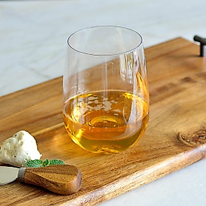 Youngever 9 Pack Plastic White Wine Glasses, 15 Ounce Shatterproof Wine Glasses