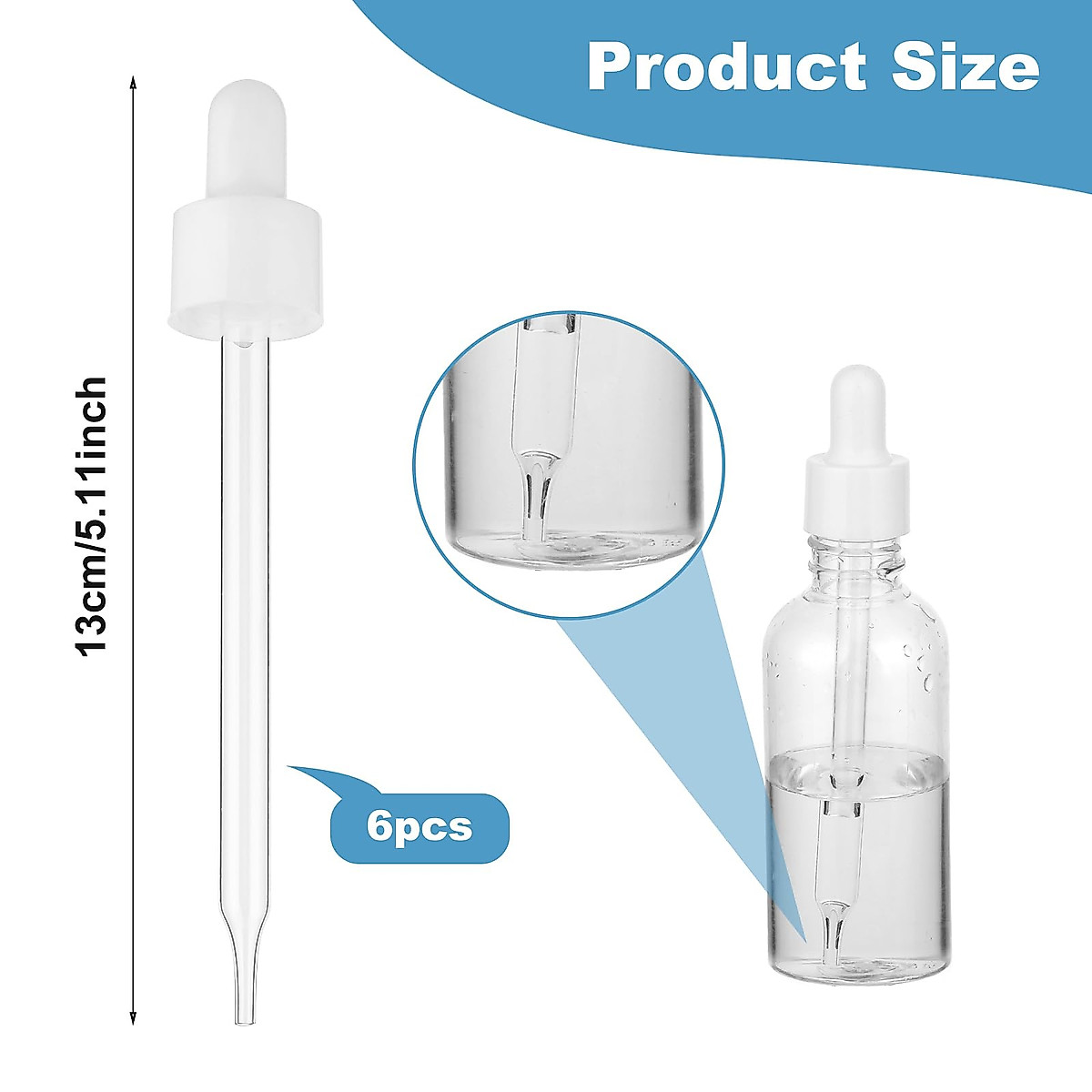 Lusofie 6PCS Glass Dropper Pipettes Beverage Mix Configurator Suitable Bubly SodaStream Drop Flavor Seltzer Flavor Drops for Sparkling Flavor SodaStream Accessories Mix Carbonated Drink Mix