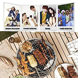 Outdoor Portable Barbecues Steel Barbecue Grill Foldable Portable Stainless Steel Even Heat Sunken Charcoal Trough Charcoal Grill Backyard Patio Garden Picnic