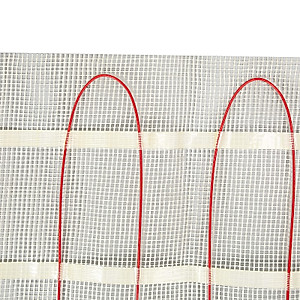 Floor Heating Mat, 240W PEP Selfadhesive Insulation Mesh Electric Heating Mat PVC Protective Sleeve for Stone Tiles (100-120V)