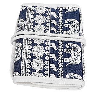 Zerodis Knitting Needles Case Rolling Crochet Hooks Storage Bag Knitting Needles Case Empty Organizer Empty Crochet Hooks Storage Bag with Zipper(#1)