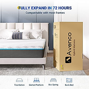 Avenco King Mattress, King Size Memory Foam Mattress in a Box, 10 Inch Gel-Infused King Bed Mattress with Plush Cover, Ultimate Comfort & Supportive CertiPUR-US & ISPA Certified