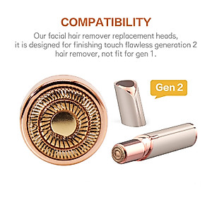 4 Count Facial Hair Remover Replacement Heads with 1 Cleaning Brush, for Flawless Finishing Touch Facial Hair Removal Tool for Women