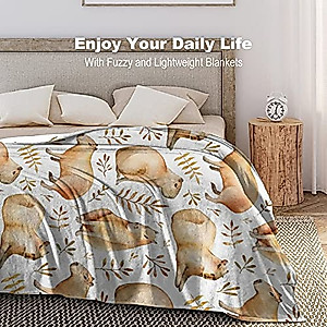 Adorable Capybara Super Soft Flannel Blanket Comfortable Throw Blanket for Bedroom Office Sofa Travel 60"x80"