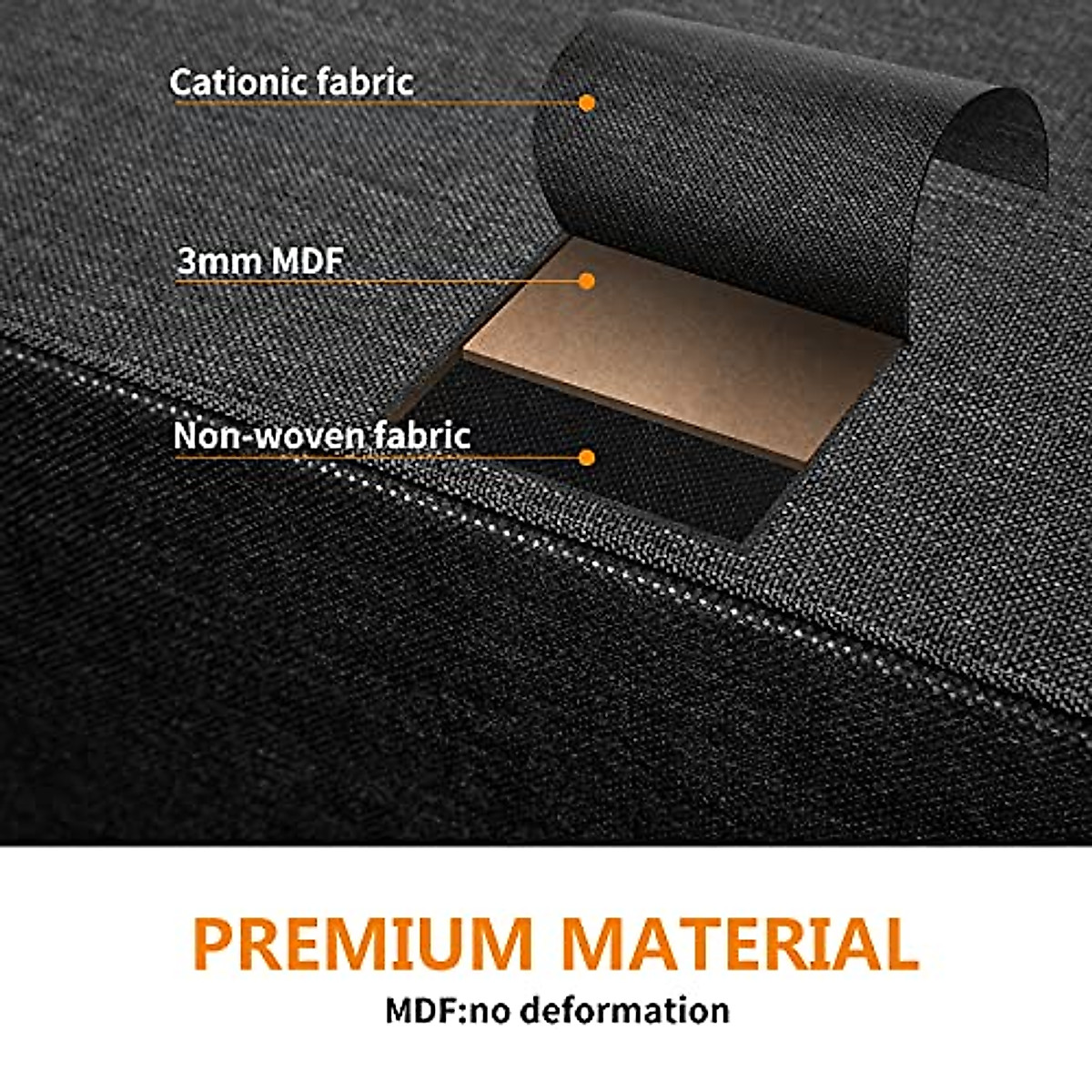 REAHOME 5 Drawer Dresser for Bedroom Storage Tower Closet Organizer Vertical Chest Sturdy Steel Frame Tall Dresser Wooden Top Removable Fabric Bins Office Organization(Black Grey) YLZ5B1