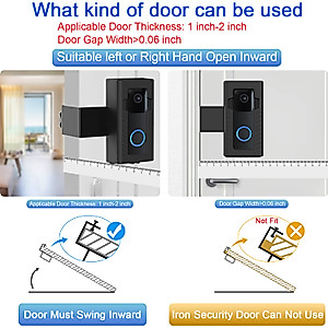 AISVAN Anti-Theft Blink Doorbell Door Mount,No-Drill Mounting Bracket for Blink Video Doorbell cover Holder Not Block Doorbell Sensor Easy to Install Blink Video Doorbell Accessories