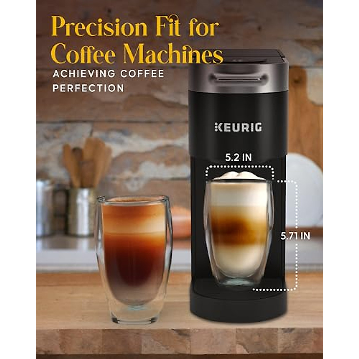 Kitchables Double Walled Glass Coffee Mugs Set of 2, 15oz Insulated Glass Coffee Mugs for Cappuccino, Latte, Tea, Espresso - Latte Cup - Tazas Para Cafe