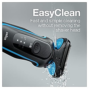 Braun Series 5 5031s Electric Shaver with Precision Trimmer and Cleansing Brush Attachments, Wet & Dry, Rechargeable, Cordless Foil Shaver, Blue