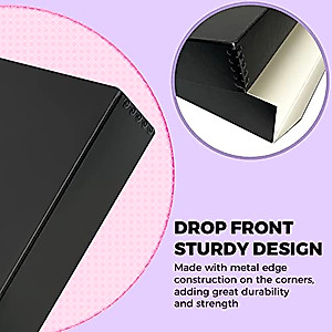 Golden State Art, Acid-Free Archival 9x12 Inches Metal Edge Drop Front Museum Photo Storage Box, Protect Documents, Prints, Pictures, Photographs, Arts And Crafts, Black