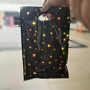 Kiorevy 20 Pcs Black and Gold Cute Star Party Favors Bags Goodie Bags Goody Bags Treat Bags for Birthday Graduation Baby Shower Christmas New Year Party Decorations Supplies