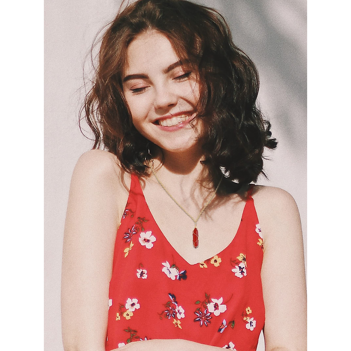 Frodete Carnelian Necklace Red Carnelian Necklace Red Jewelry for Women Healing Crystal Necklace Lucky Red Jewelry Gifts