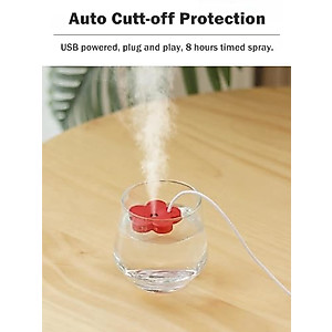 Small Flower USB Humidifier, Creative Cute Atomization Mist Maker, Simple Mini Ultrasonic Fogger, Personal Portable Waterproof Air humidifier for Home Bedroom Office Desk (Blue)