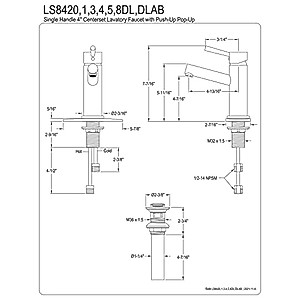 Fauceture LS8428DL Concord Single-Handle Bathroom Faucet with Push Pop-Up, Brushed Nickel